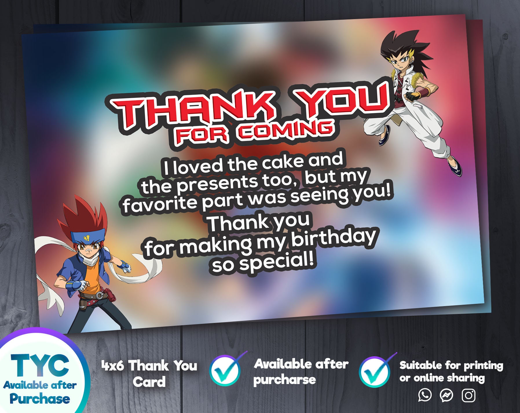 Beyblade Birthday Invitation, Printable Birthday Party Invitations ...
