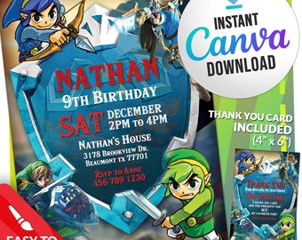 Zelda Birthday Invitation - Etsy