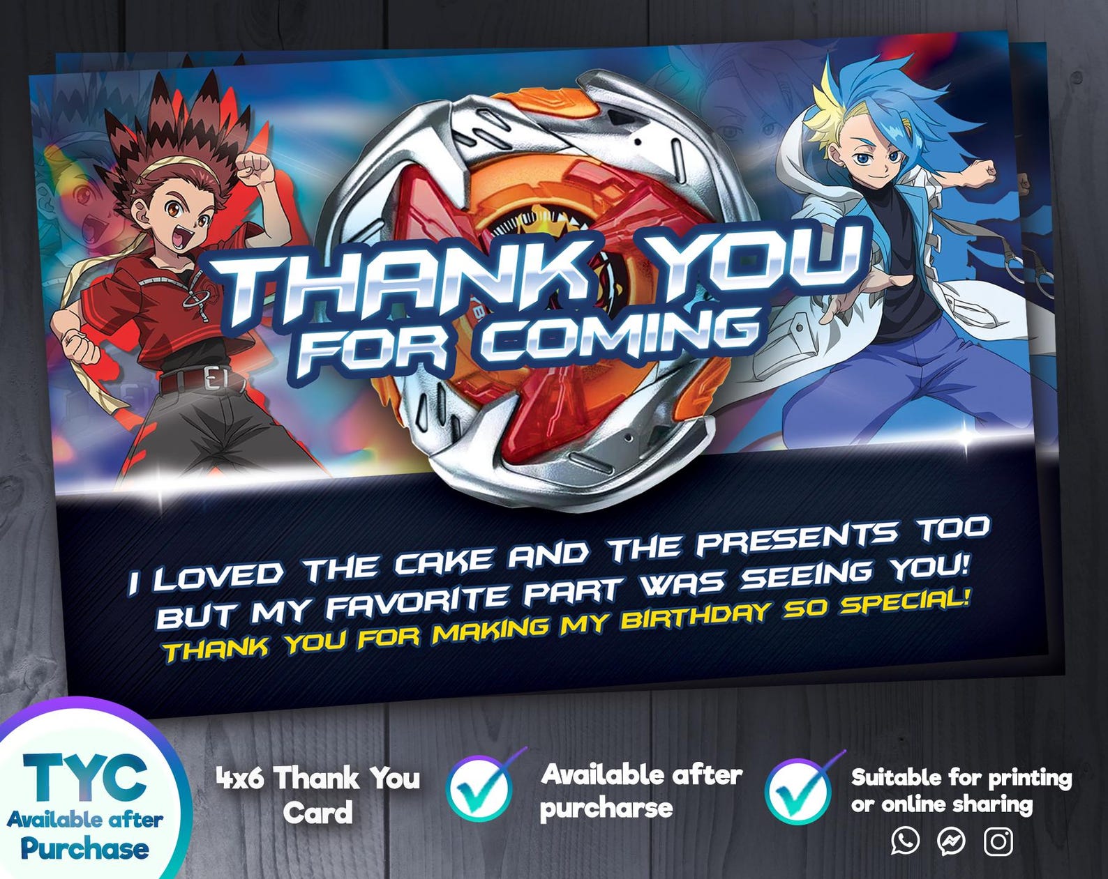 Beyblade X Birthday Invitation, Beyblade Burst X Printable Birthday ...