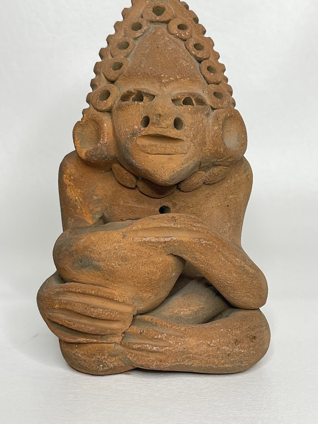 Pre-columbian Mayan Pottery Figurine Holding Bowl - Etsy