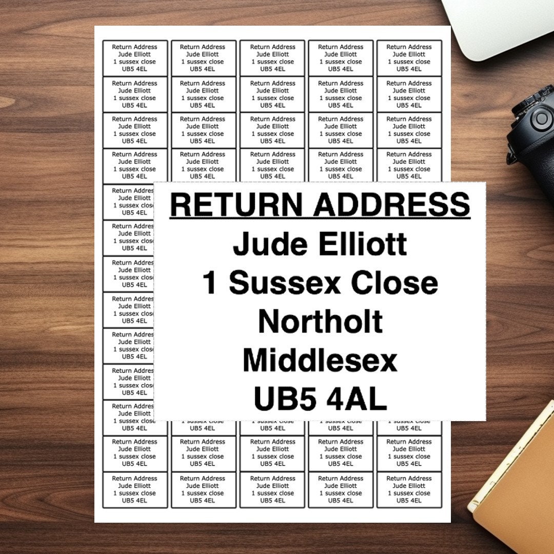 A4 Personalised Address Labels 65 per Sheet Self Adhesive Pre Printed ...