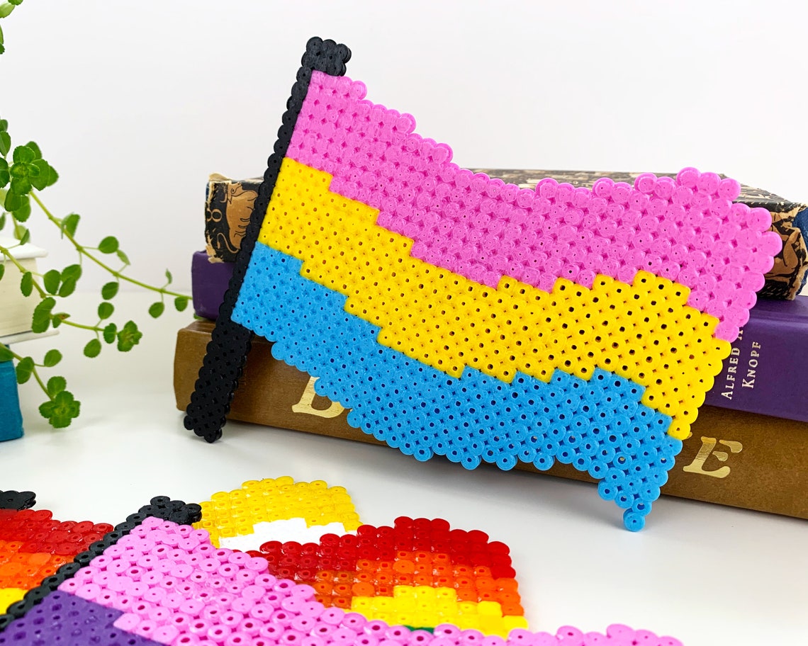 Pansexual Lgbtq Pride Flag Decor Hama Perler Bead Decor Etsy