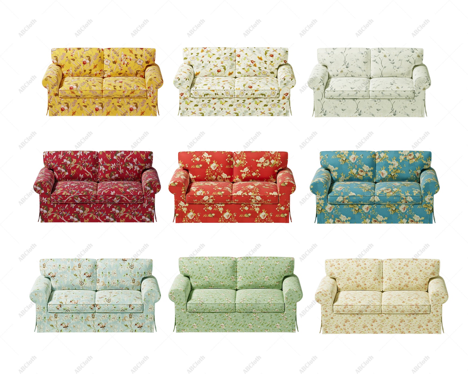 Ektorp Loveseat Sofa Covers in Pattern/solid Color Fabrics, Covers ...