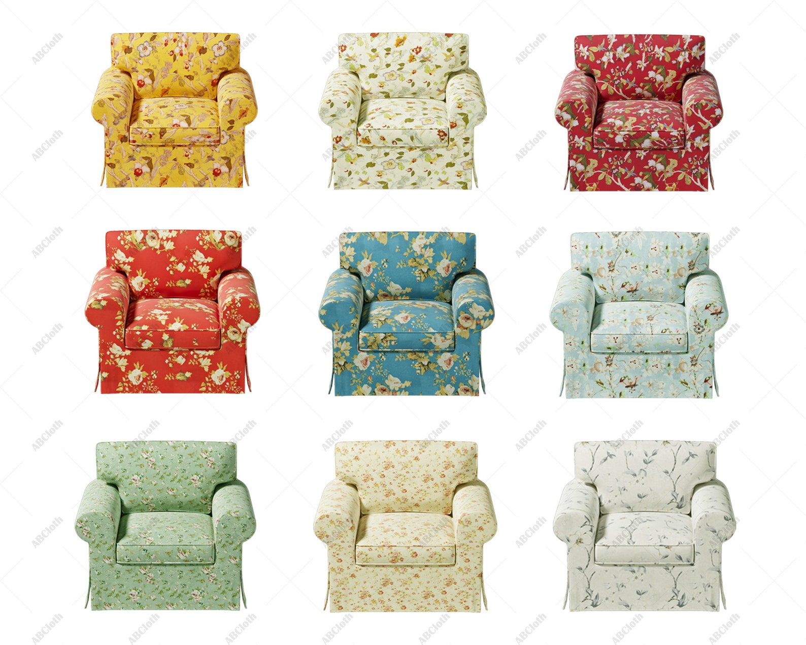 Ektorp 3 Seat Sofa Covers in Floral Pattern Fabrics Cover - Etsy