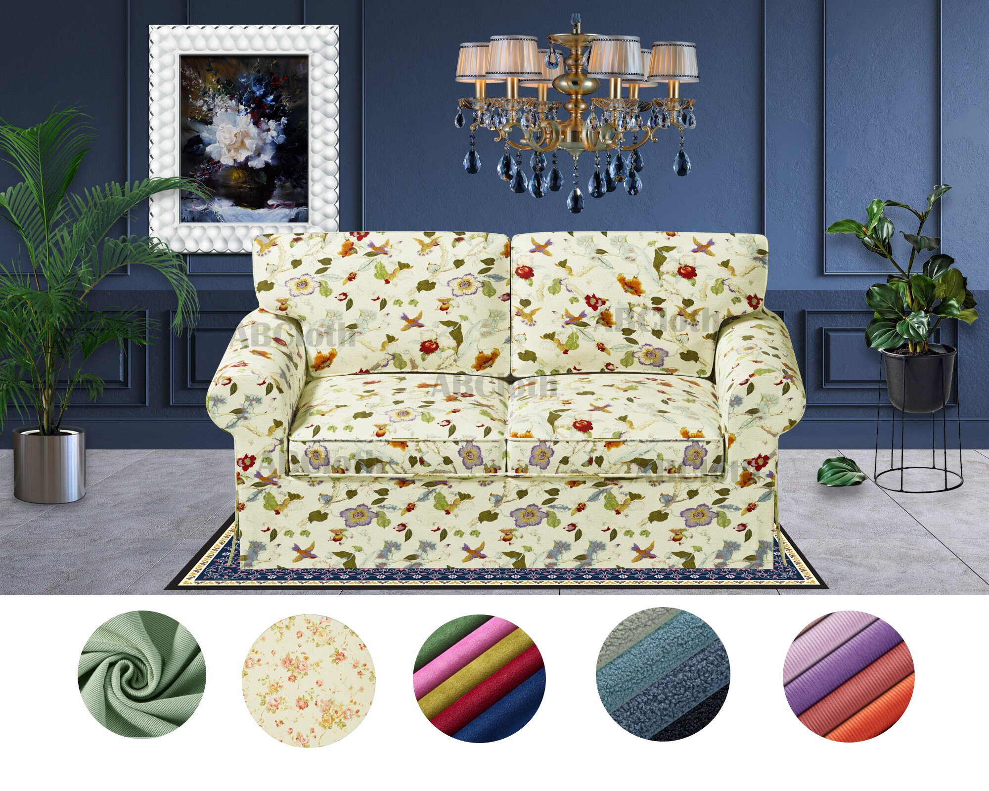 Custom Made Ektorp Loveseat Sofa Covers in Pattern/solid Color Fabrics ...
