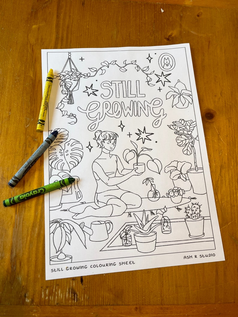 Still Growing Printable A4 Colouring Sheet Motivational - Etsy