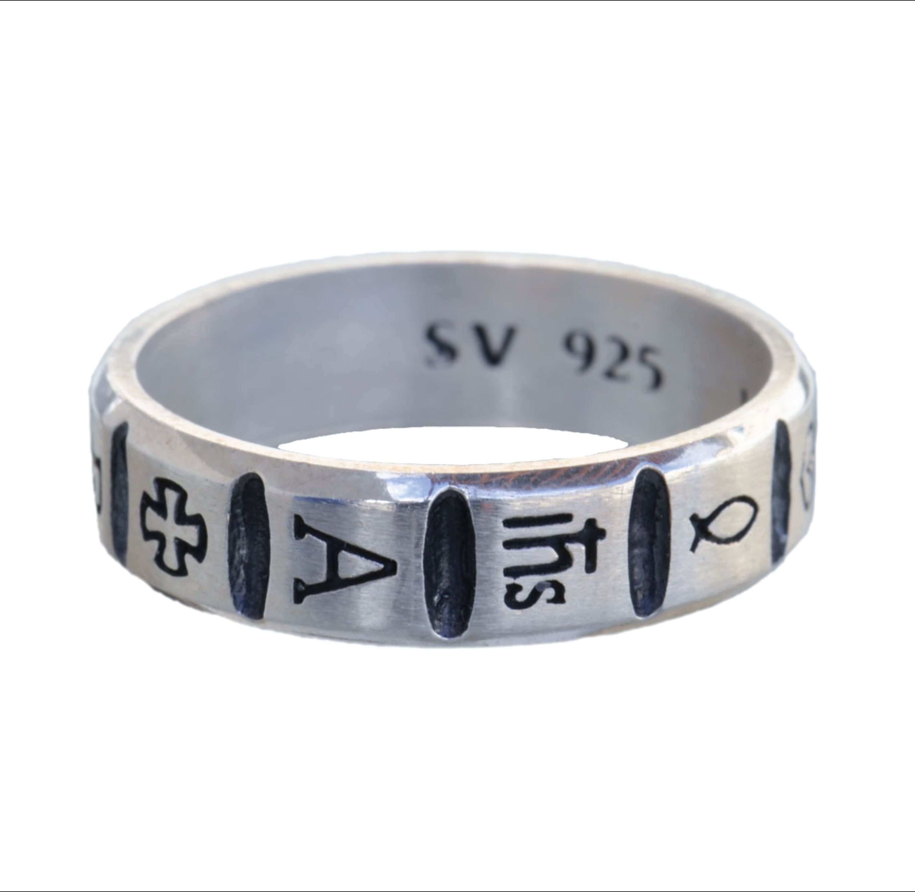 CATHOLIC RING W/symbols – Sterling Silver - Catholic Devotion - Etsy