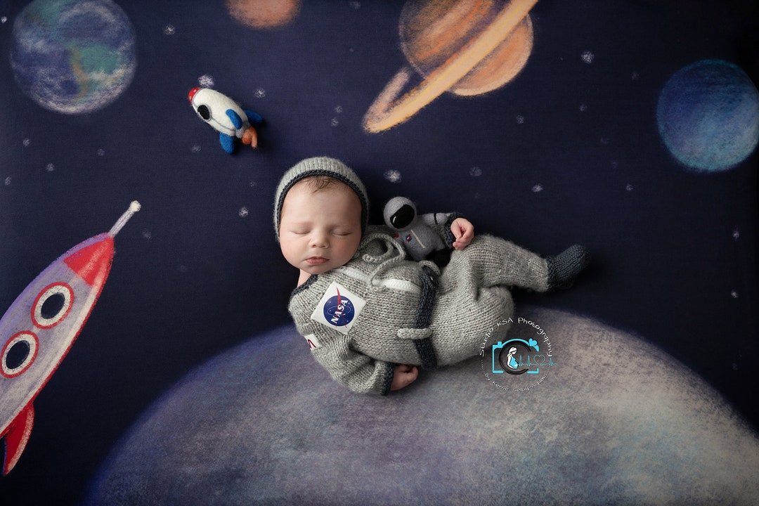 Moon and Outer Space, Digital Backdrop for Newborn Photography. Space ...