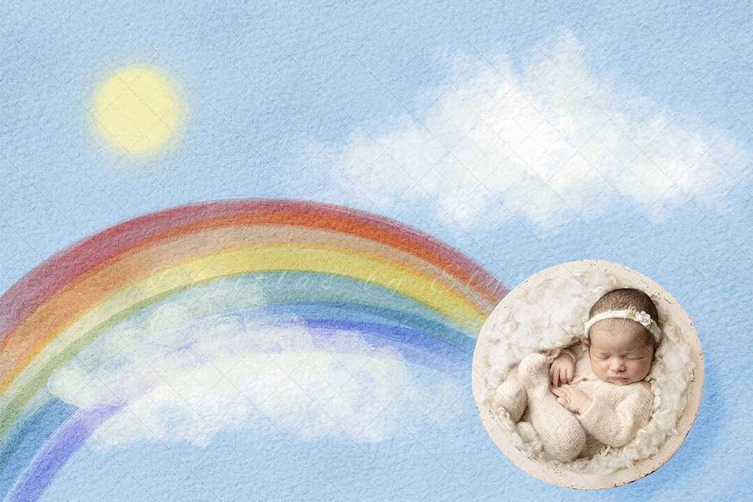 Rainbow Baby Backdrop, Digital Backdrop for Newborn Photography ...