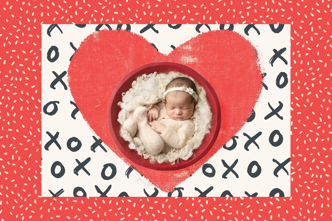 Valentine Heart OXOX. Digital Background, Digital Backdrop, Newborn ...