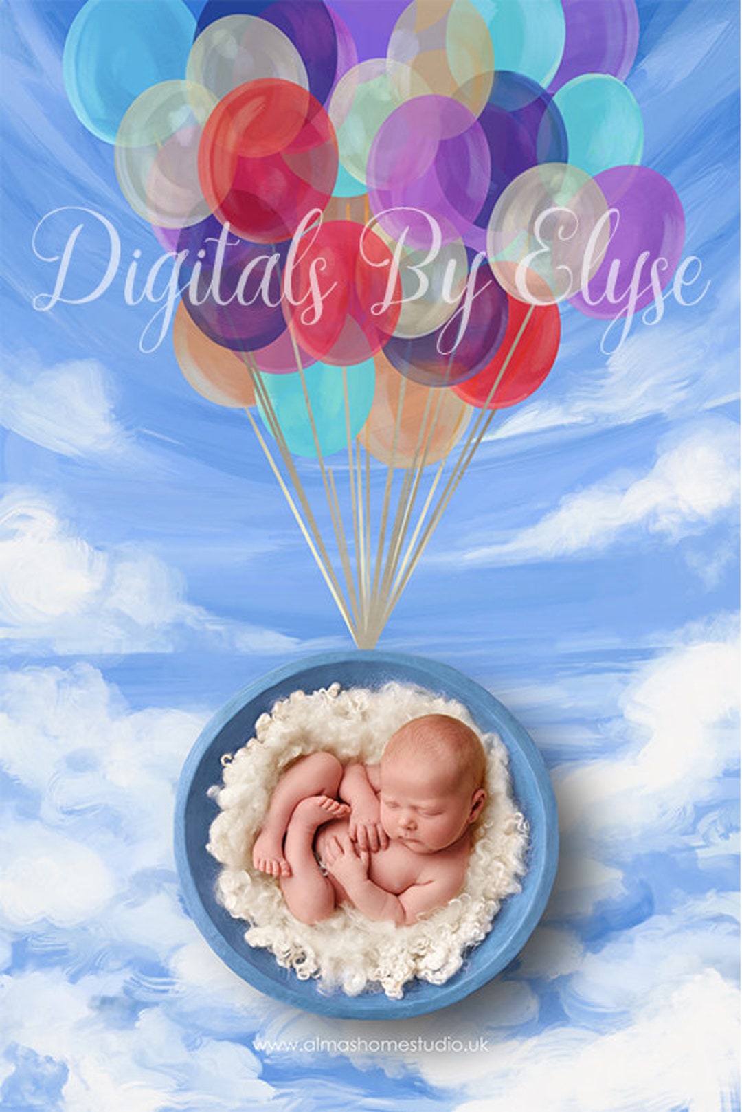 Composite for Boy, Digital Backdrop for Newborn Photography. Boy ...
