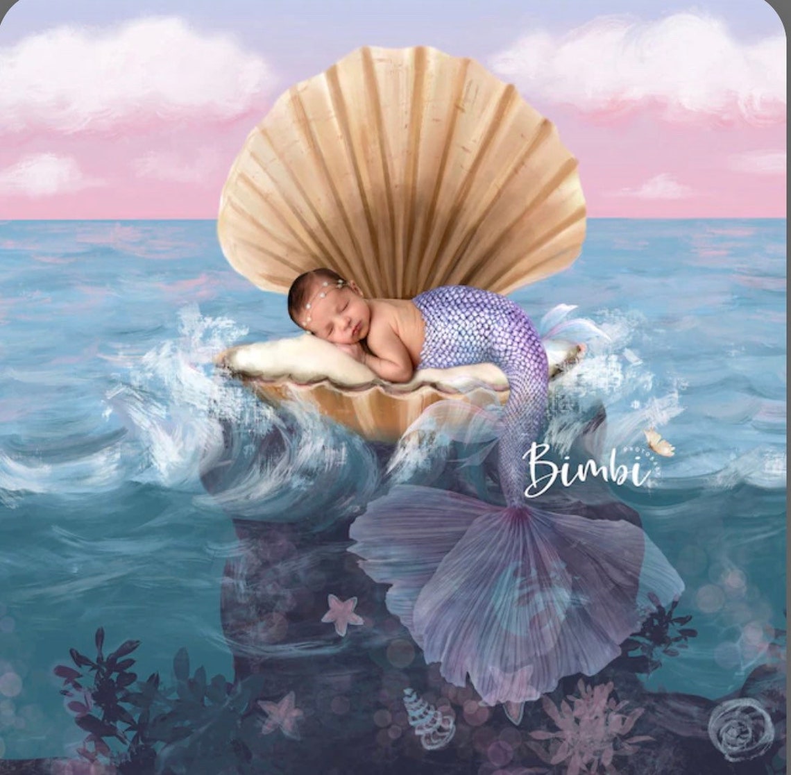 Mermaid Clam Shell 2 Files for Dark and Light Curls. NO TAIL. | Etsy