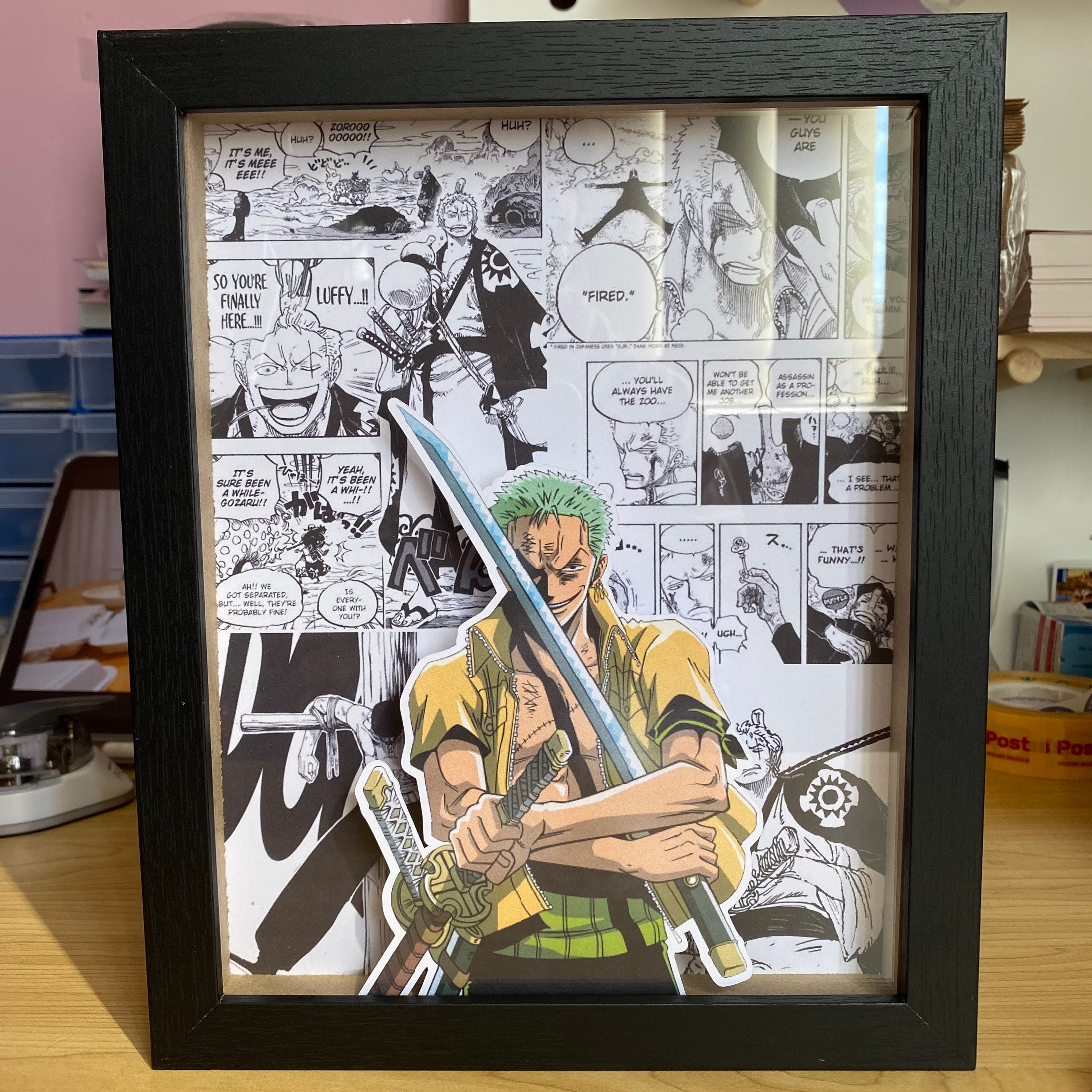 Anime Shadow Box 3D Art One Piece Luffy Zoro Chopper | Etsy