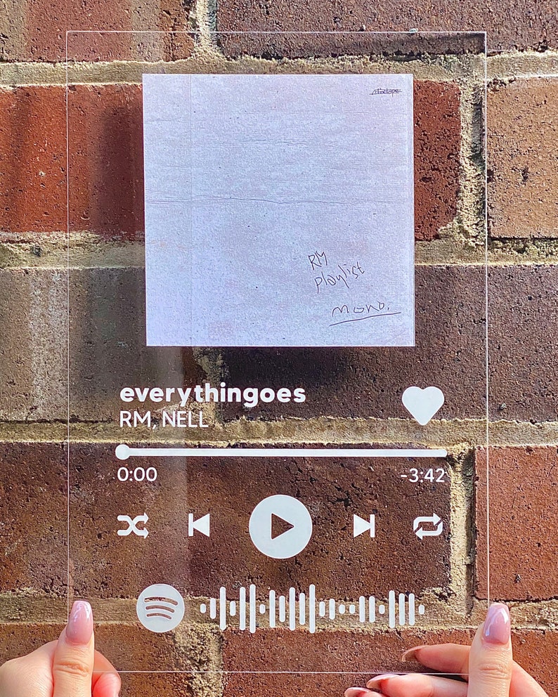 Customised Spotify Song Art Glass Acrylic Plaque | Etsy
