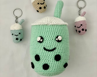 Crochet Pattern for Bubble Tea Boba Keychain - Etsy