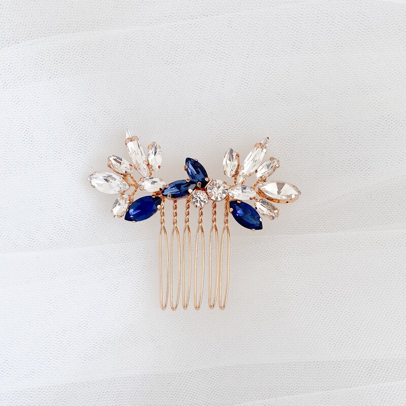 Blue Bridal Comb - Etsy