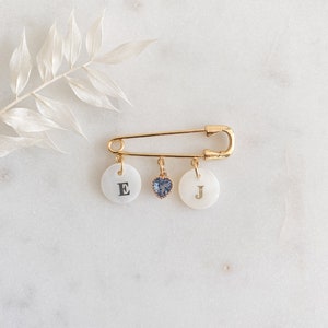 Something Blue Pin | 18K Gold Filled | Heart Crystal Bridal Luck ...