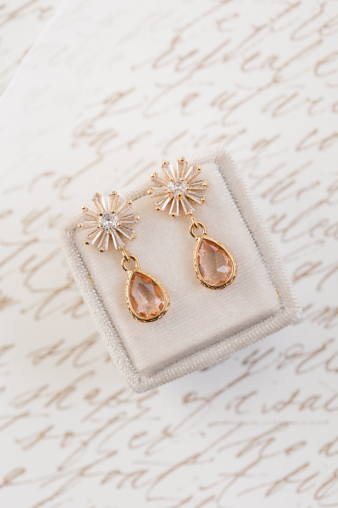 COVENTRY Crystal Bridal Earrings Bridal Crystals Wedding - Etsy