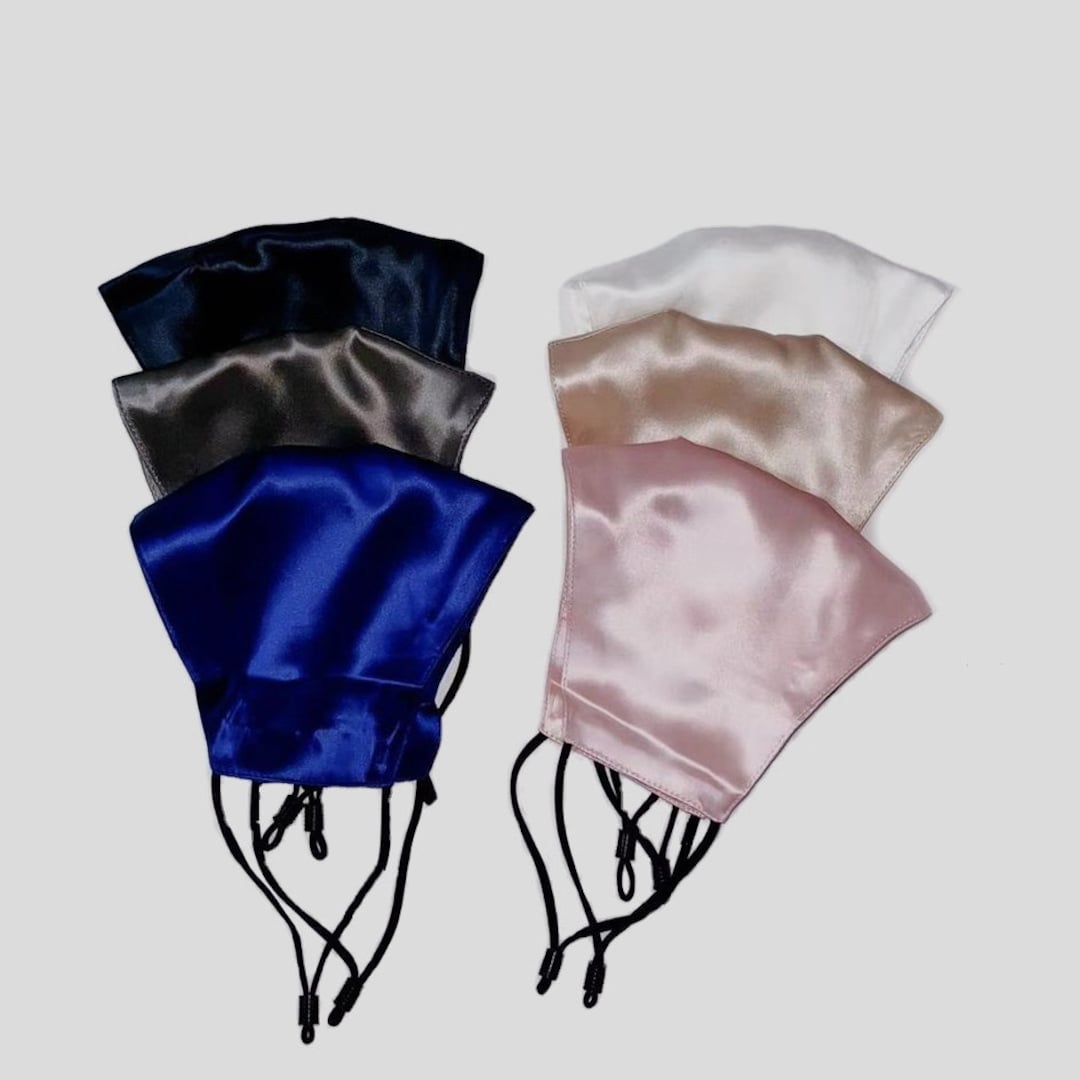 Mulberry Silk Face Mask | Triple Layer, Filter Pocket, Adjustable - Etsy