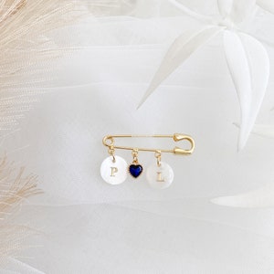 Something Blue Pin | 18K Gold Filled | Heart Crystal Bridal Luck ...