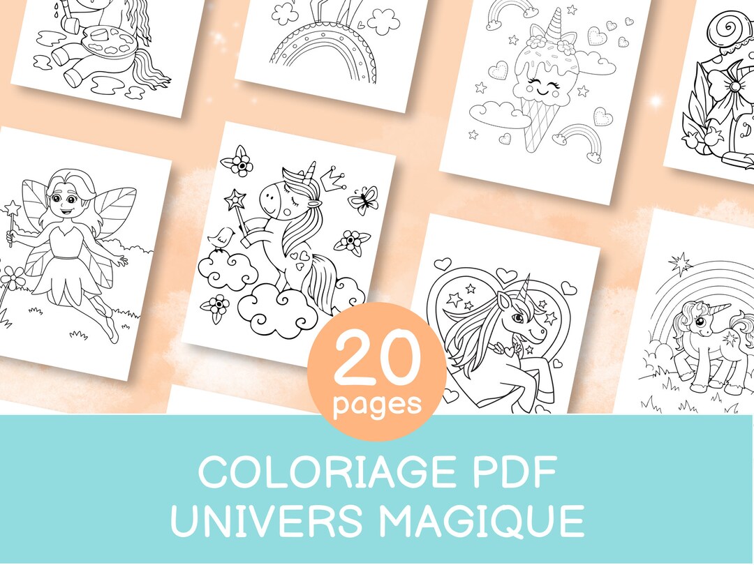 20 Magical Universe Coloring Pages, Unicorns, Fairies, Rainbow for ...