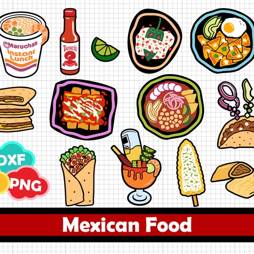 Mexican Snacks Mexican Clipart SVG/PNG/DXF Cut File for - Etsy