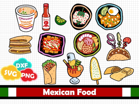 Mexican Food Mexican Clipart SVG/PNG/DXF Cut File for - Etsy