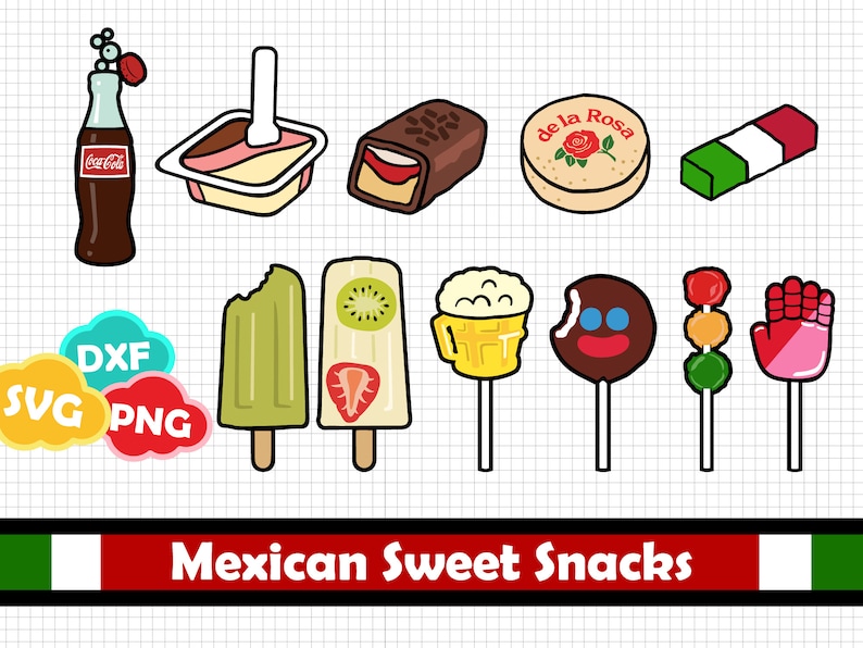 Mexican Snacks, Mexican Clipart - SVG/PNG/DXF - Cut File for Cricut ...