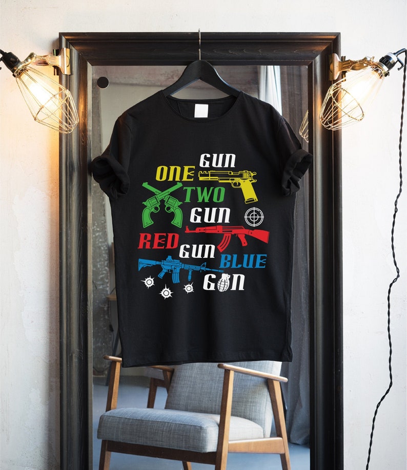 One Gun Two Gun Red Gun Blue Gun Funny Tshirt SVG/PNG/DXF Cut - Etsy