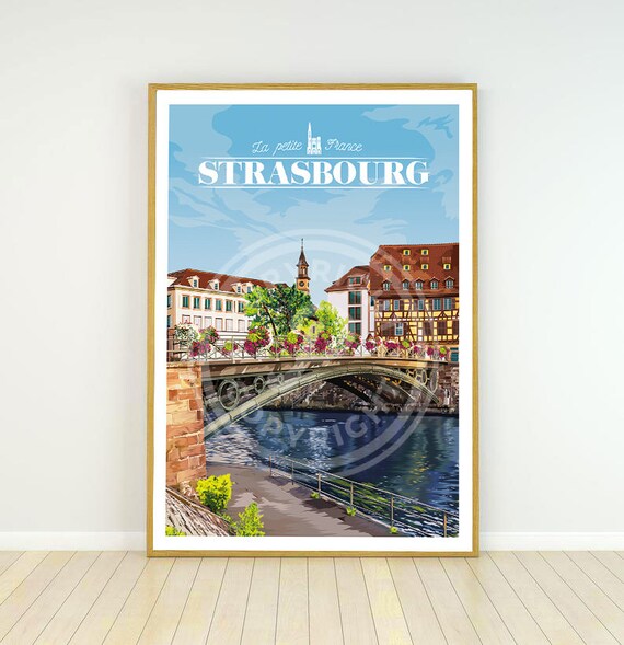 Poster of the City of Strasbourg | Etsy