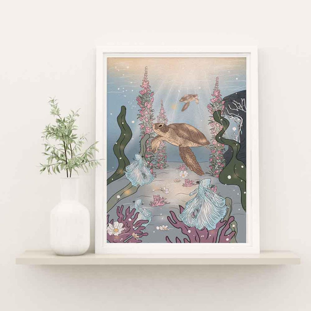 Ocean Poster - Collaboration With Illustrator Aurélia Mahé - Etsy