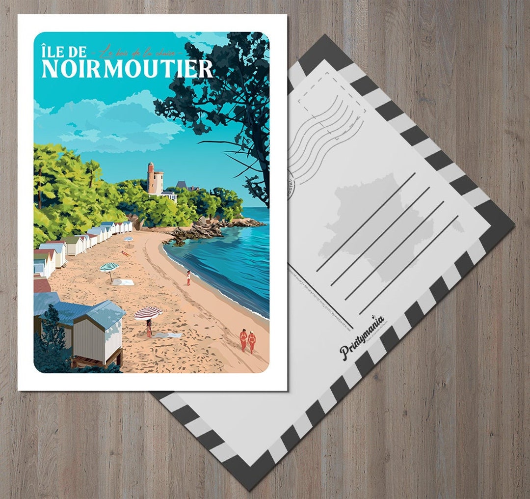Carte postale de la ville de l'île de Noirmoutier - Etsy France