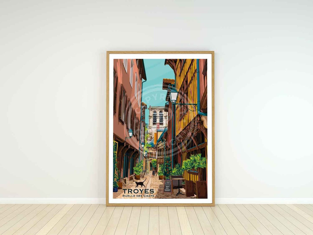 Poster of Troyes the Alley of the Cats - Etsy