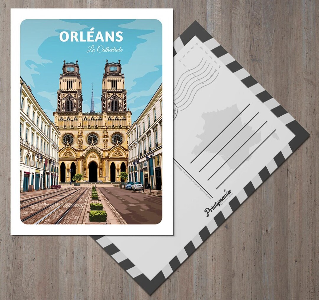 Carte postale de la ville d'Orléans - Etsy France
