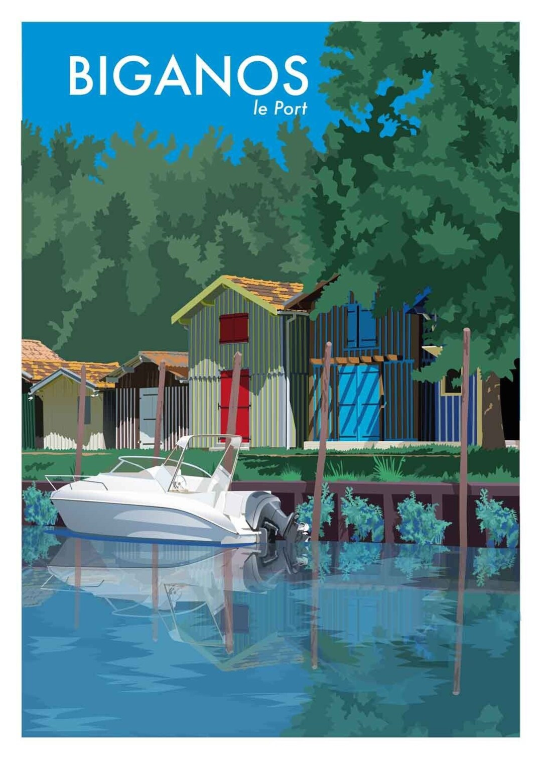 Biganos Poster - the Port - Etsy