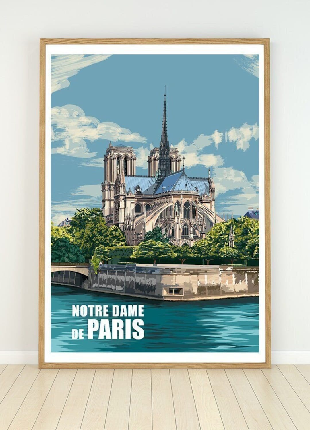 Paris Poster - Notre Dame - Etsy