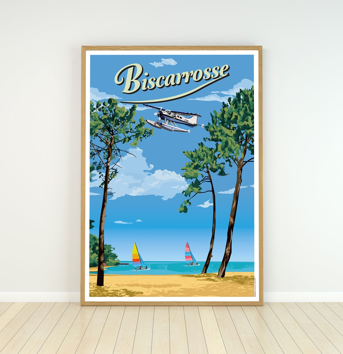 Affiche de la ville de Biscarrosse | Etsy France