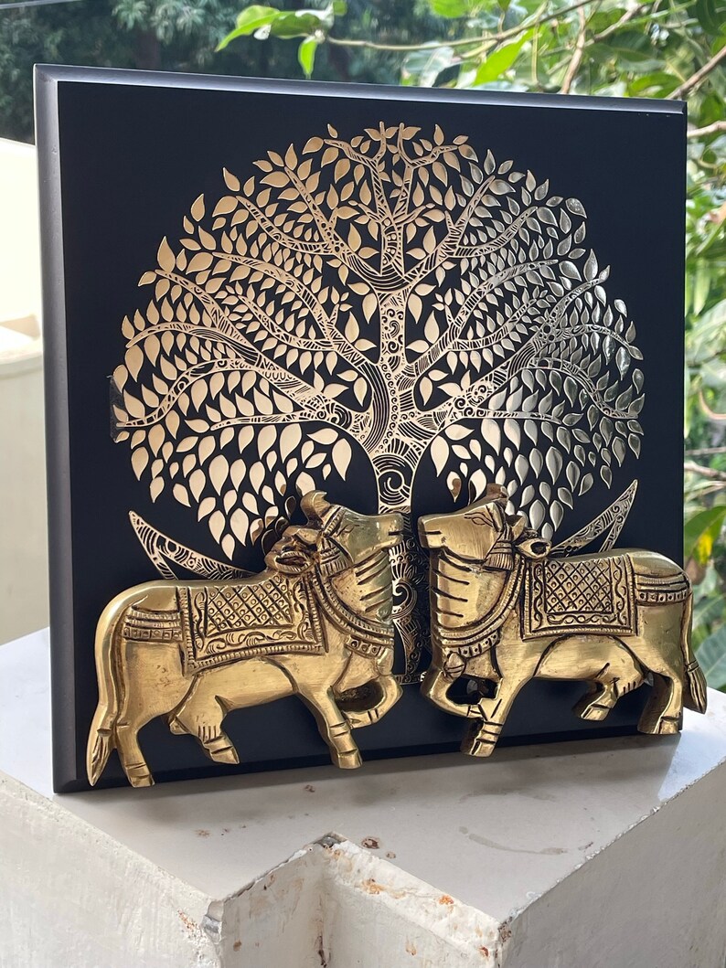 Tree of Life With Brass Cows - Etsy