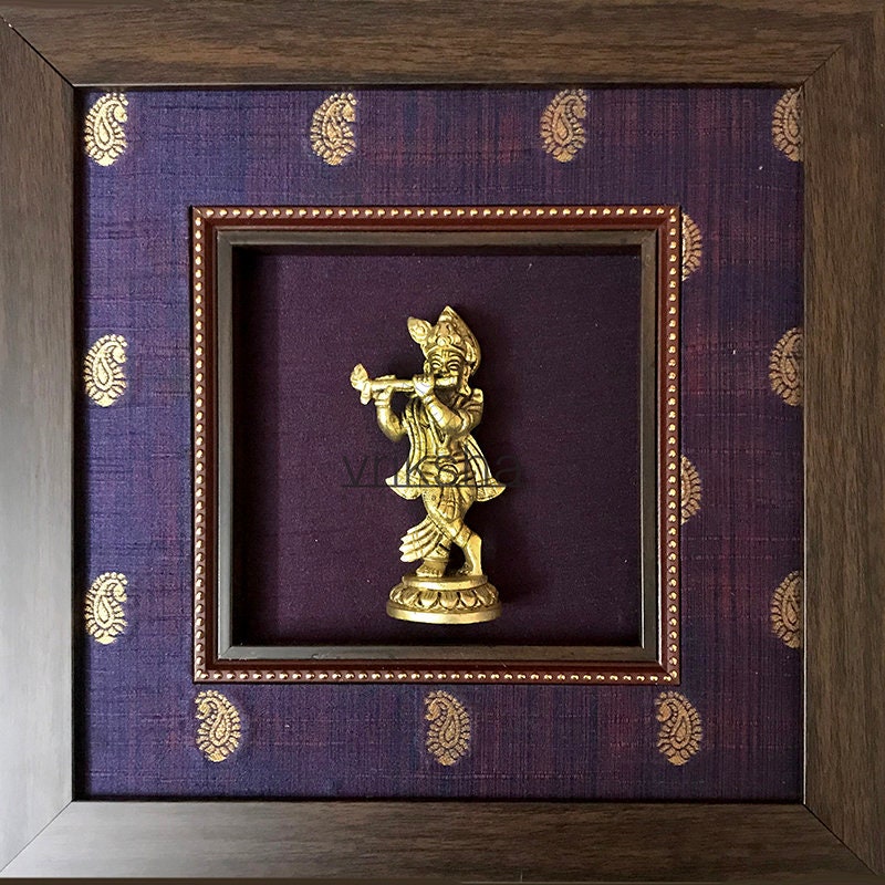 Various God Series Brass Idol Framed on Raw Silk W 12 in X - Etsy