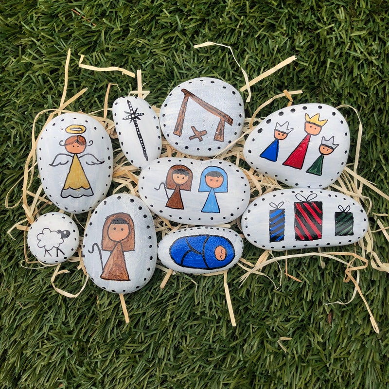 Nativity Scene on Rocks - Etsy