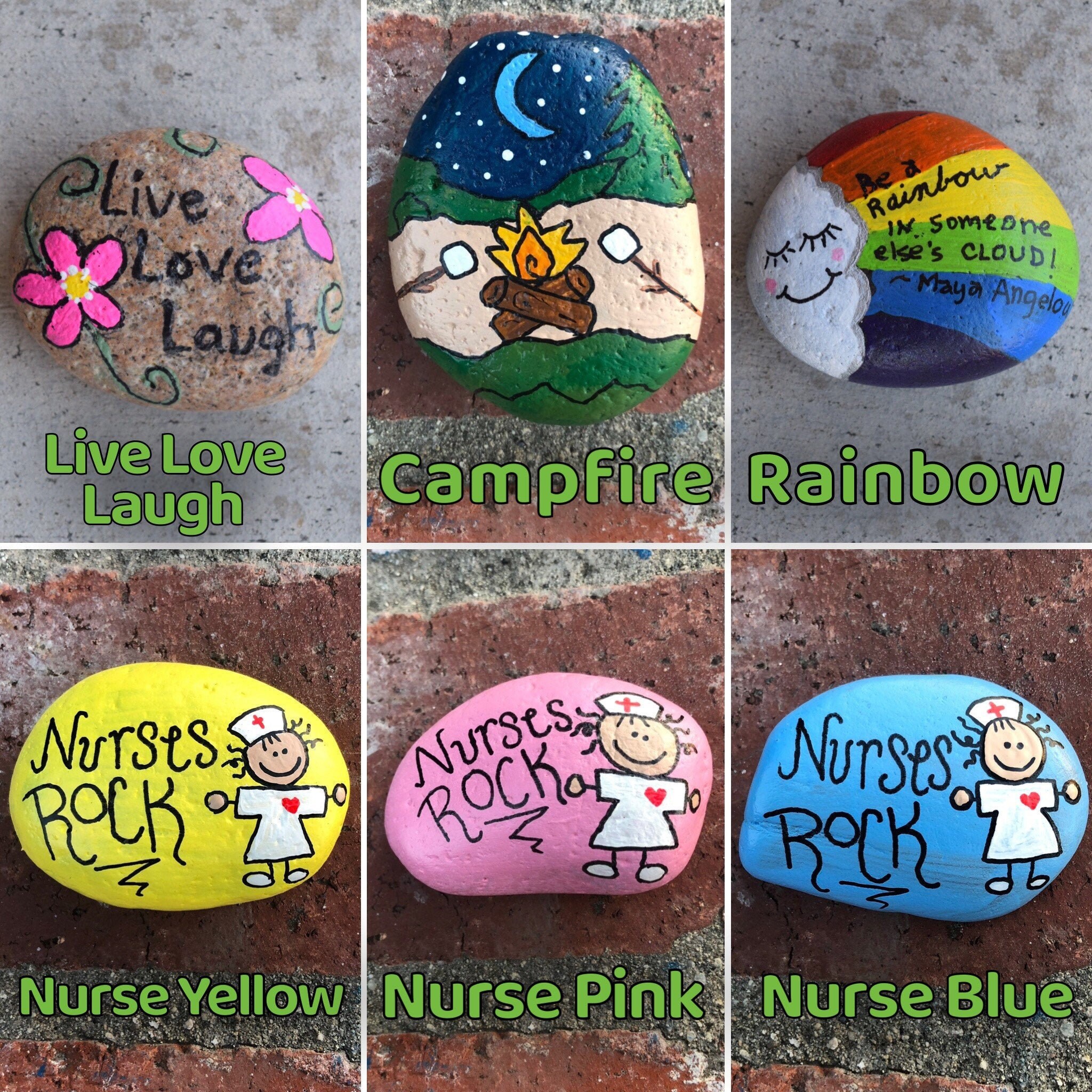 Painted Rocks Garden Decor Inspirational Rocks Kindness | Etsy