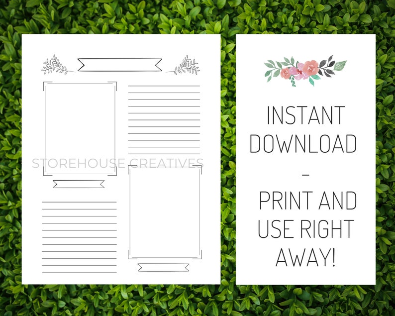 Printable Notebooking Pages - Etsy