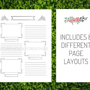 Printable Notebooking Pages - Etsy