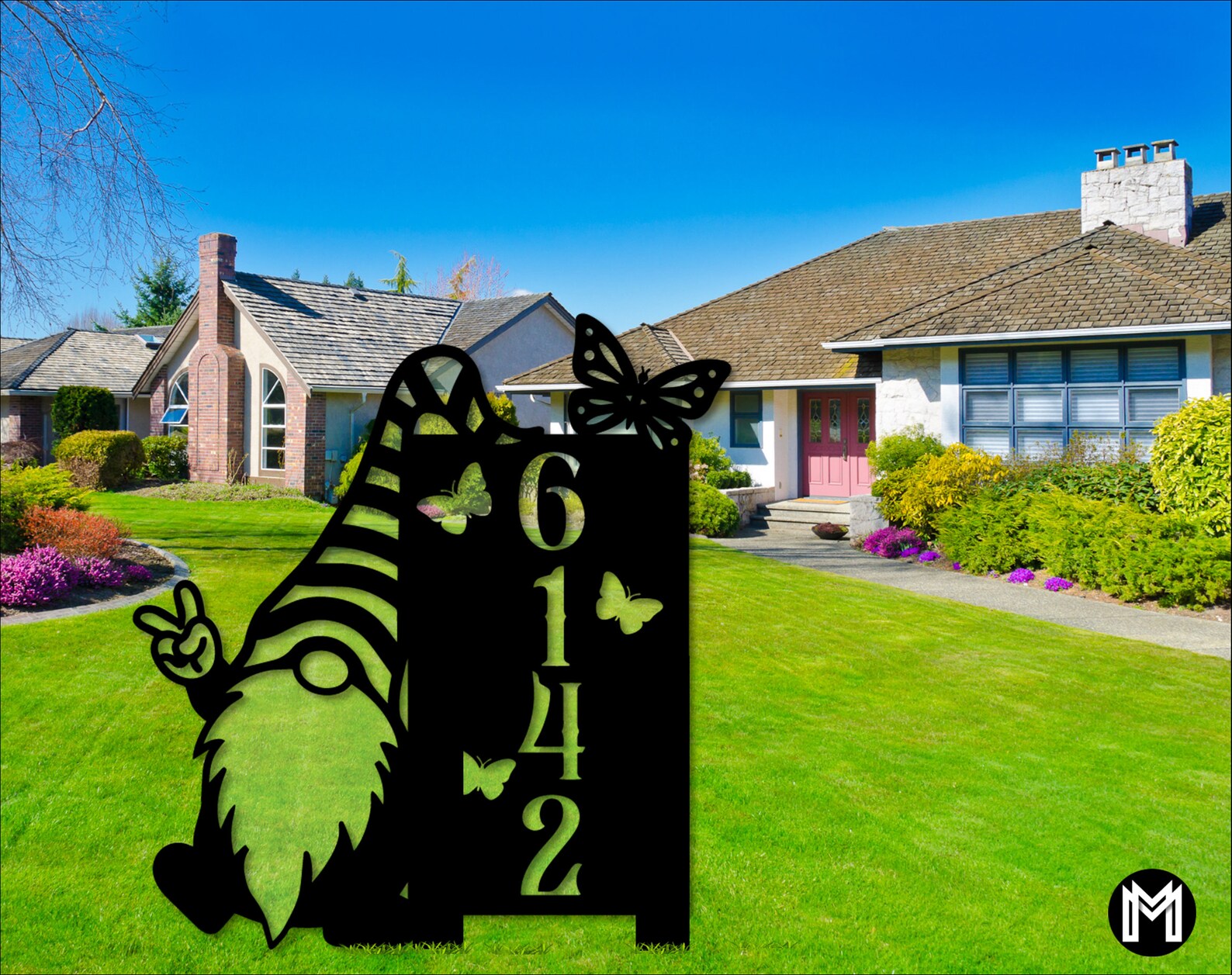 Gnome Peace Address Sign Vertical Decorative Metal - Etsy