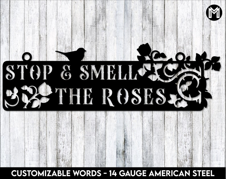 Stop and Smell the Roses Garden Sign Rose Garden Decor - Etsy