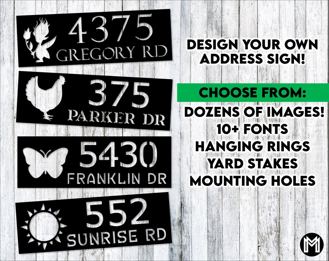 Address Sign Graphic DESIGN YOUR OWN Metal Yard Sign - Etsy