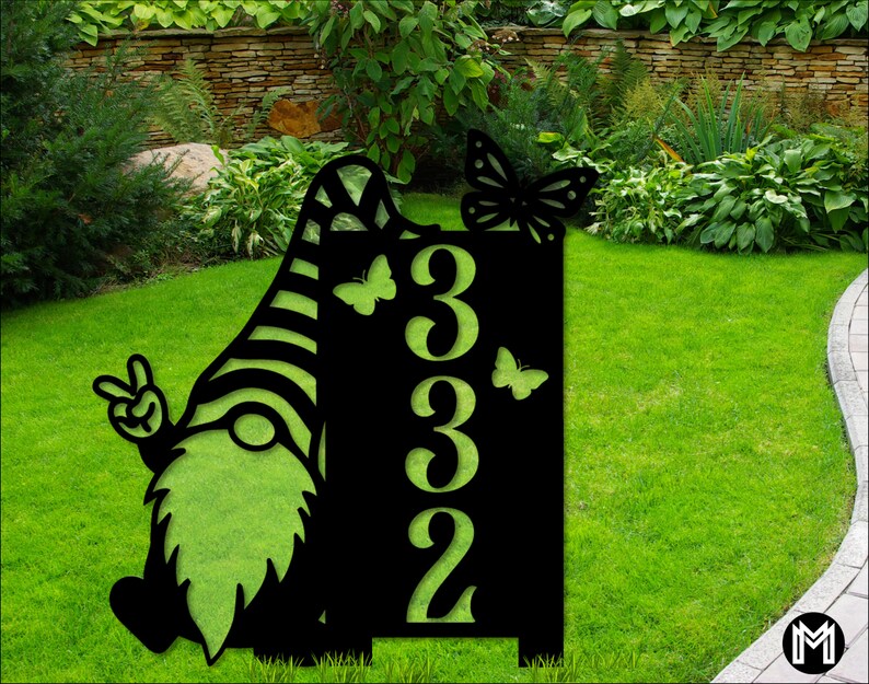 Gnome Peace Address Sign Vertical Decorative Metal - Etsy