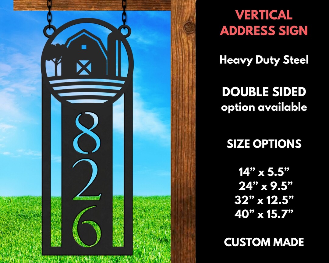 Farm Barn Address Sign Vertical Mailbox Hanging Sign Heavy - Etsy
