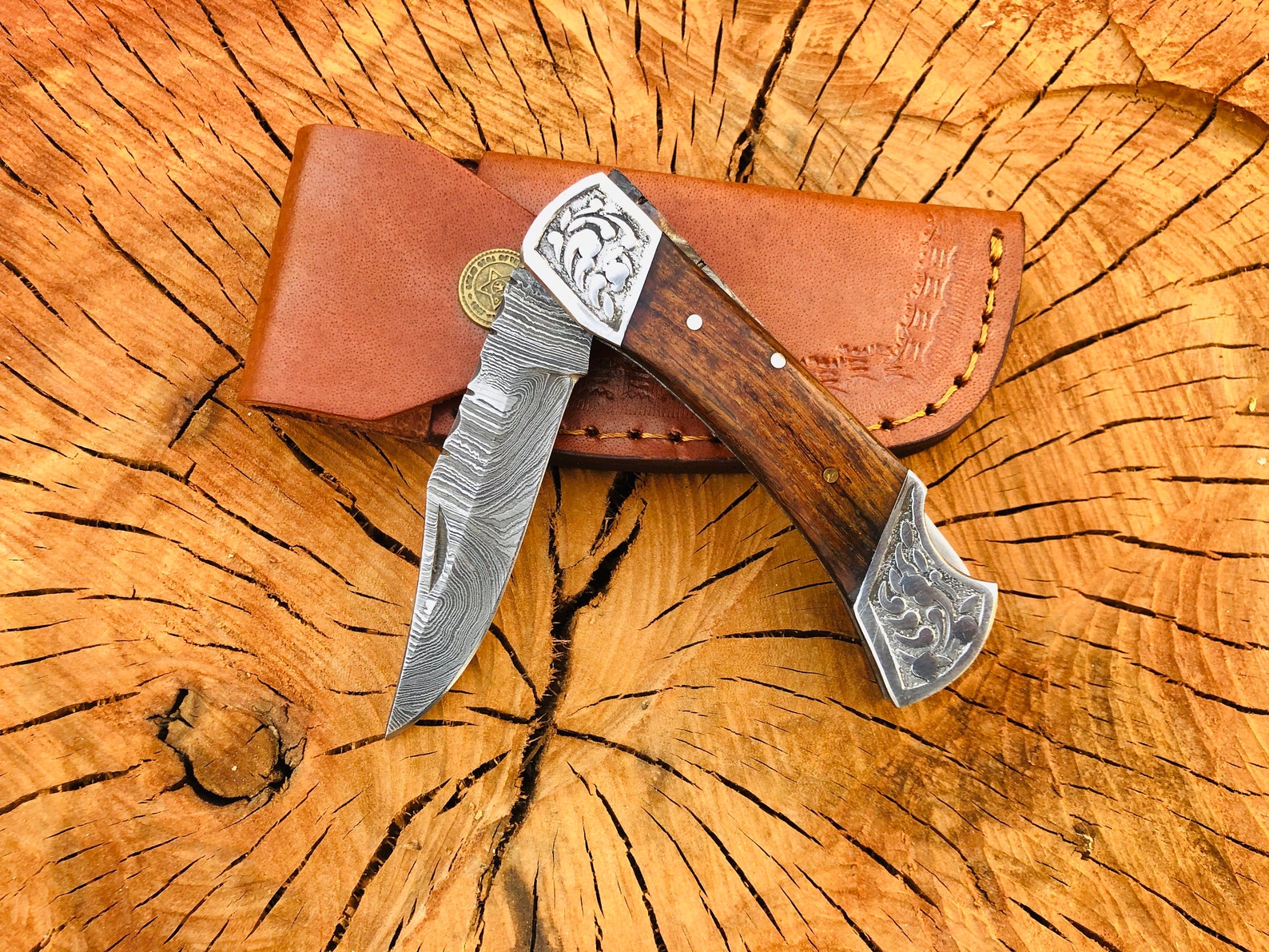 Damascus Folding Knife Handmade Damascus Steel Folding Knife - Etsy