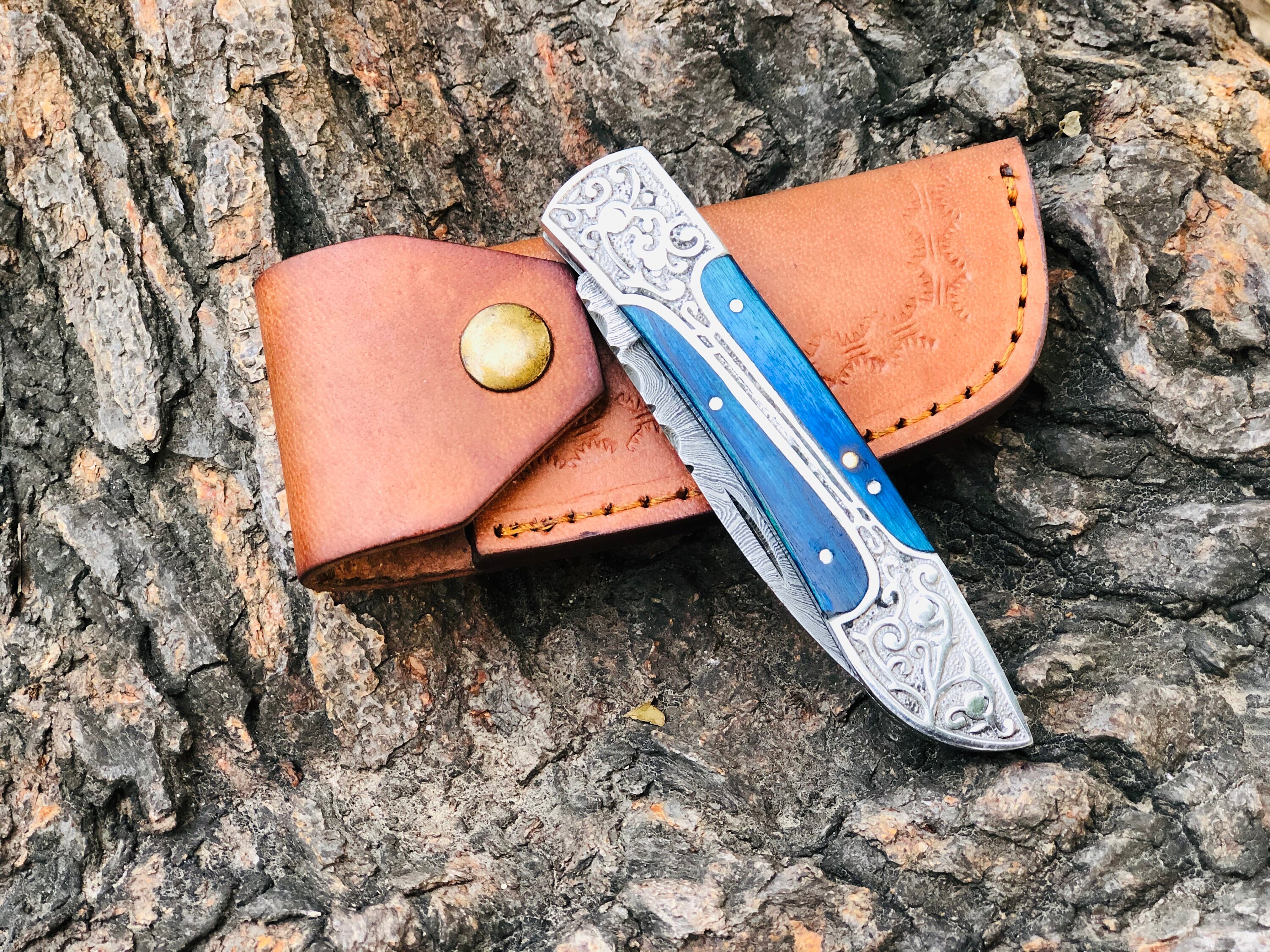 Damascus Folding Knife Handmade Damascus Steel Folding Knife - Etsy